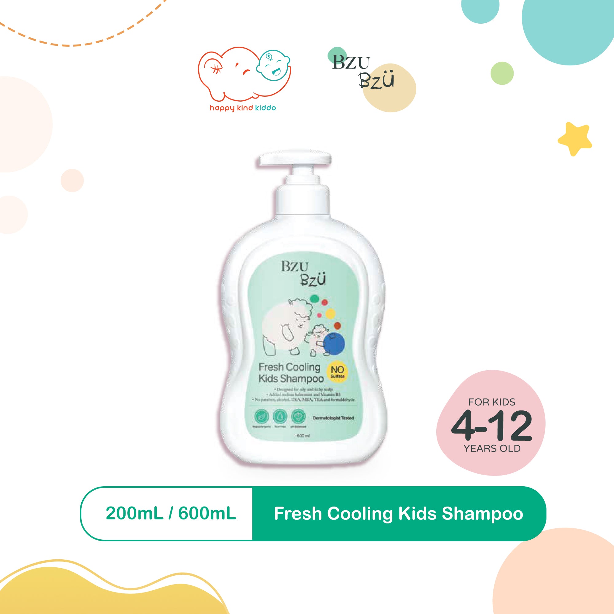 Bzu Bzu Fresh Cooling Kids Shampoo (200mL or 600mL) – Happy Kind Kiddo
